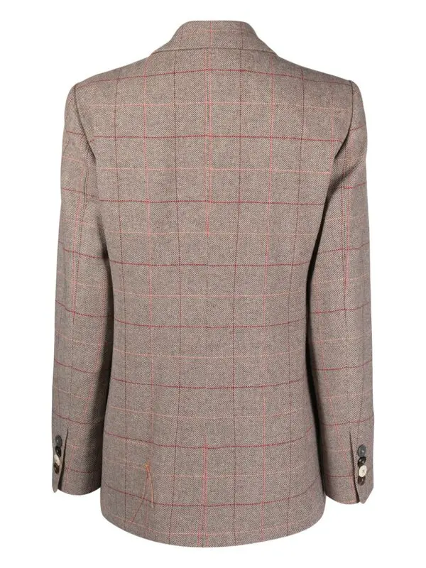 FORTELA Grid-pattern Double-breasted Blazer