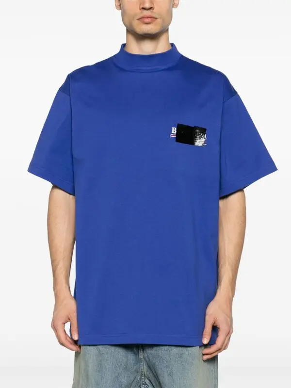 Balenciaga Political Campaign Print T-shirt - Blue