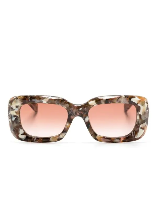 Chloé Gayia Rectangle-frame Sunglasses - Brown