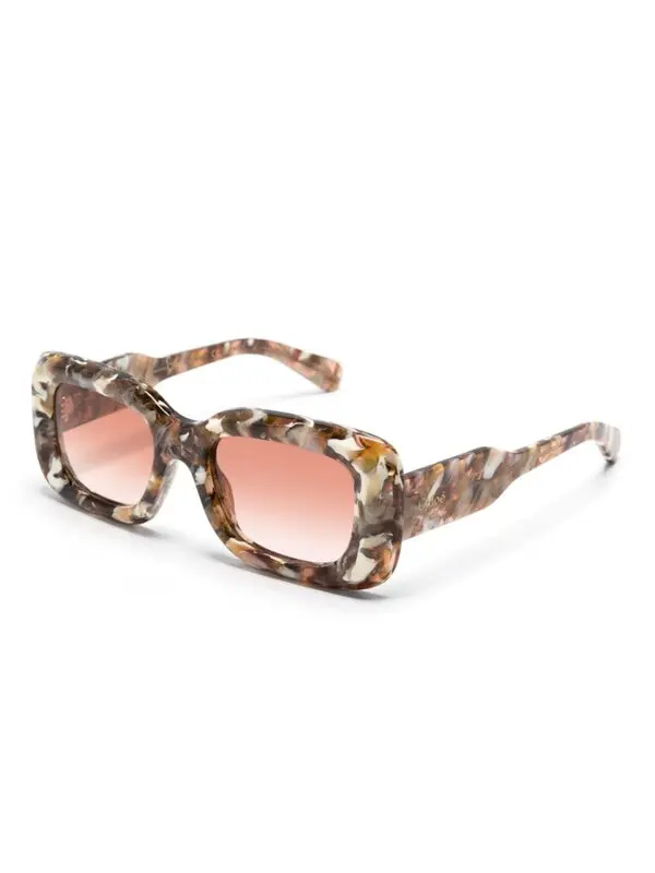 Chloé Gayia Rectangle-frame Sunglasses - Brown