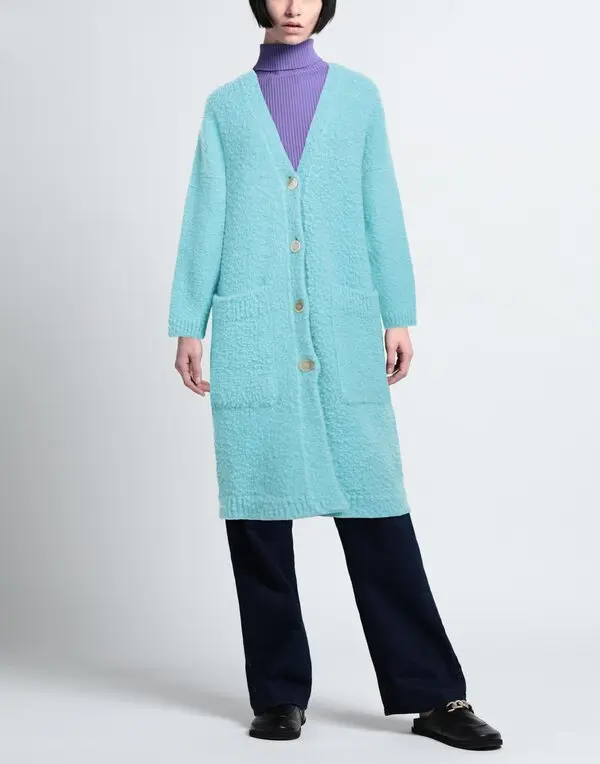 CIRCUS HOTEL Knitted Heavy-weight Knit Coat - Blue
