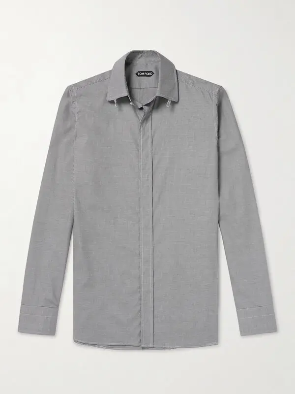 TOM FORD Slim-fit Gingham Cotton-poplin Shirt
