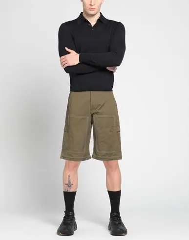 MSGM Gabardine Cargo Shorts - Green