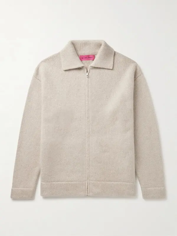 THE ELDER STATESMAN Cashmere Zip-up Sweater
