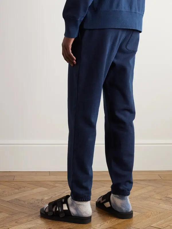 Blue Blue Japan Tapered Indigo-dyed Cotton-jersey Sweatpants