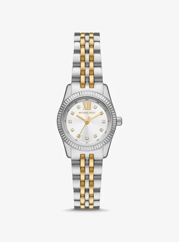 Michael Kors Petite Lexington Two-tone Pavé Watch - Silver