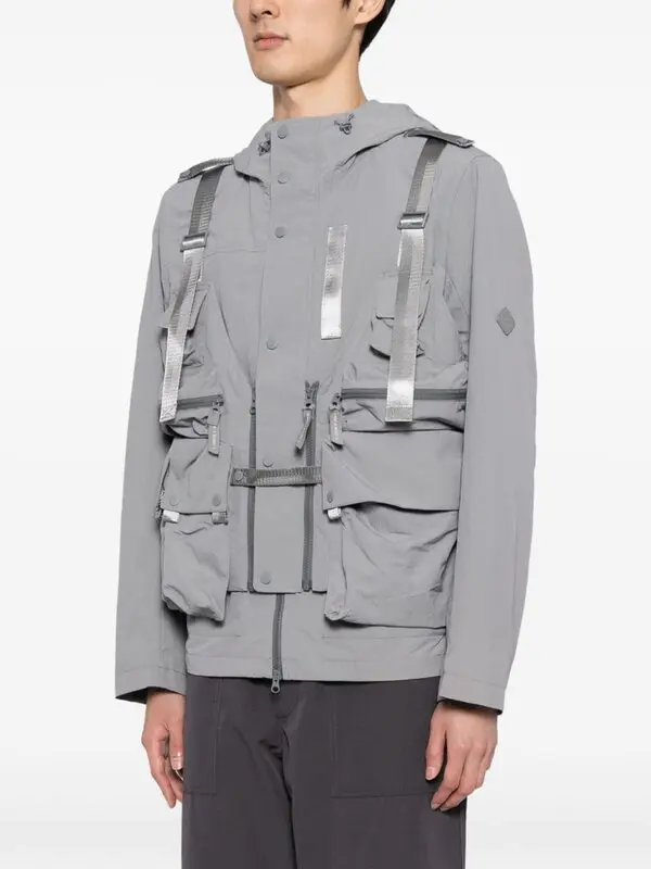 SPOONYARD Detachable-panel Hooded Jacket - Grey