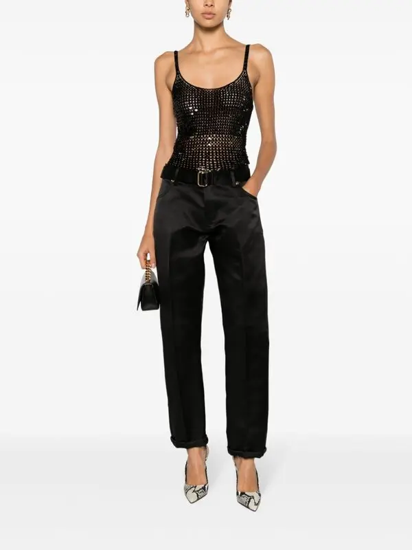 TOM FORD Duchesse-satin Silk Boyfriend Trousers