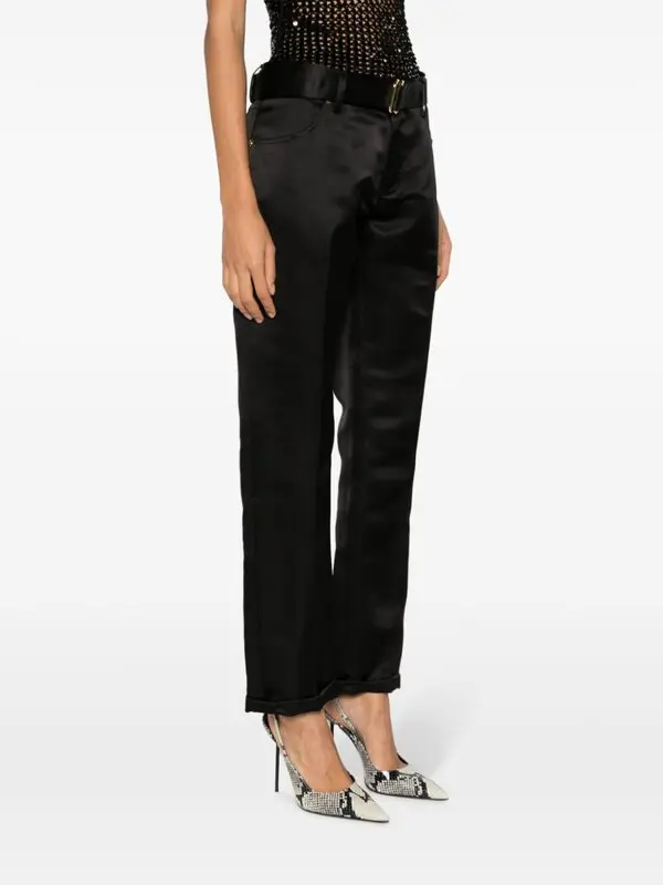 TOM FORD Duchesse-satin Silk Boyfriend Trousers