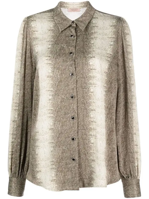 TWINSET Lizard Skin Effect Button-up Shirt