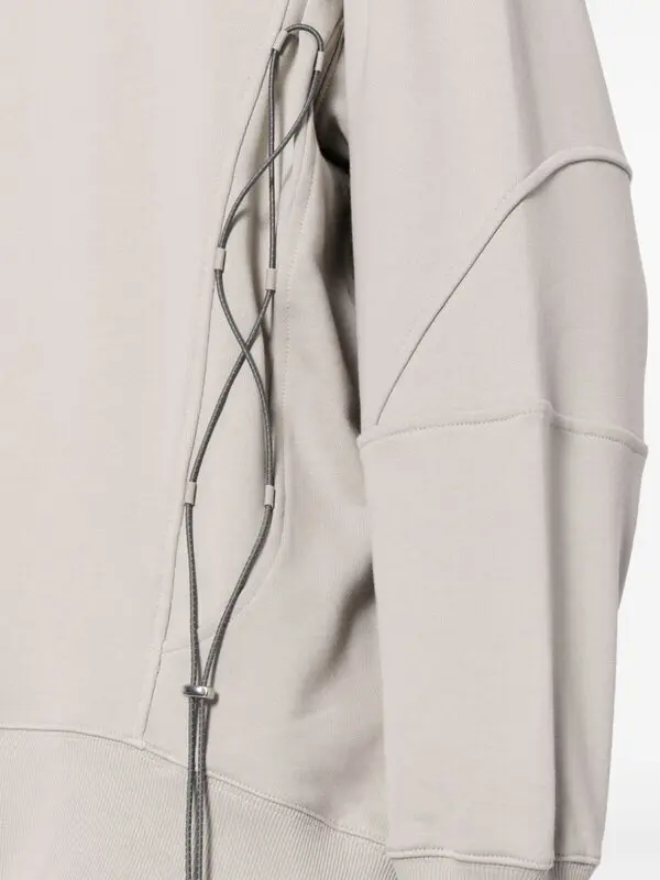 SPOONYARD Cotton Hoodie With Lace-up Detailing - Neutrals