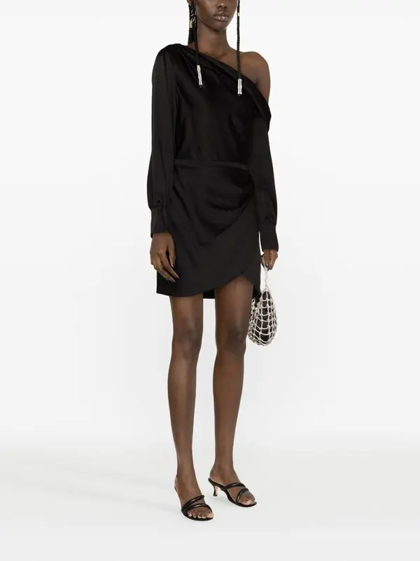 Simkhai Cameron Asymmetric Mini Dress - Black