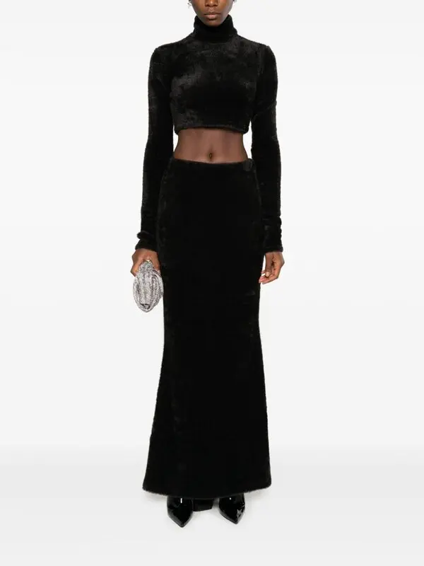 Andamane Faux-shearling Maxi Skirt