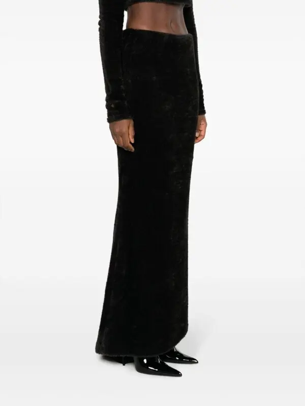 Andamane Faux-shearling Maxi Skirt