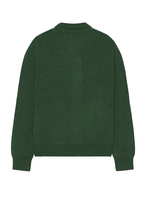 Thisisneverthat Velvet Knit Zip Polo In Green - 75% Off | Editorialist