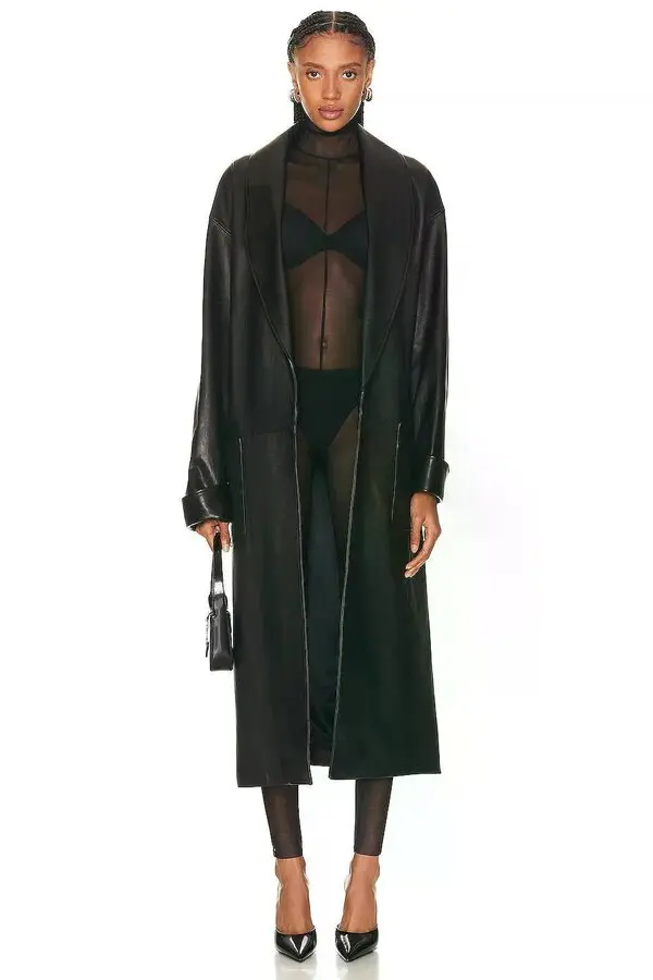 Norma Kamali Long Sleeve Slim Fit Turtleneck Catsuit - Black