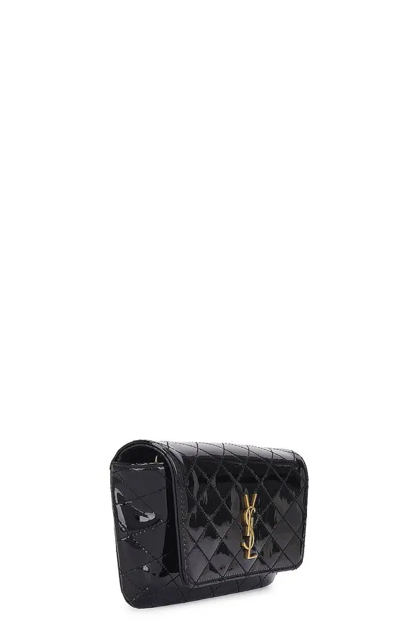 Saint Laurent Gaby Chain Phone Holder Bag In Black - Noir