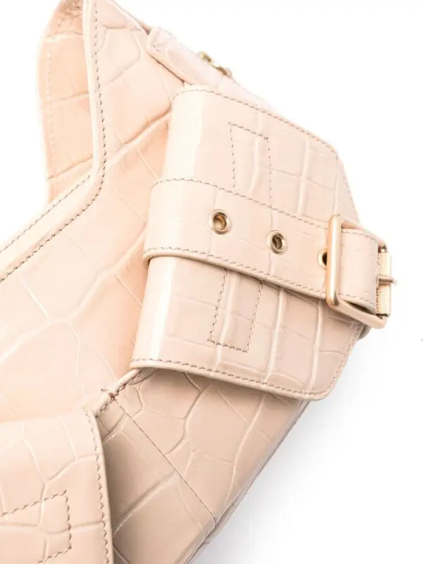 BIASIA Y2k Crocodile-embossed Leather Bag - Neutrals