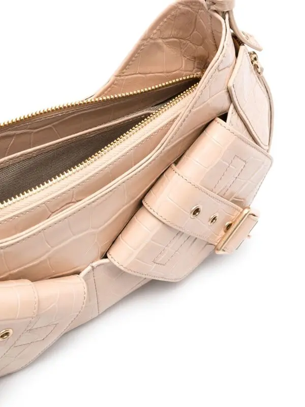 BIASIA Y2k Crocodile-embossed Leather Bag - Neutrals