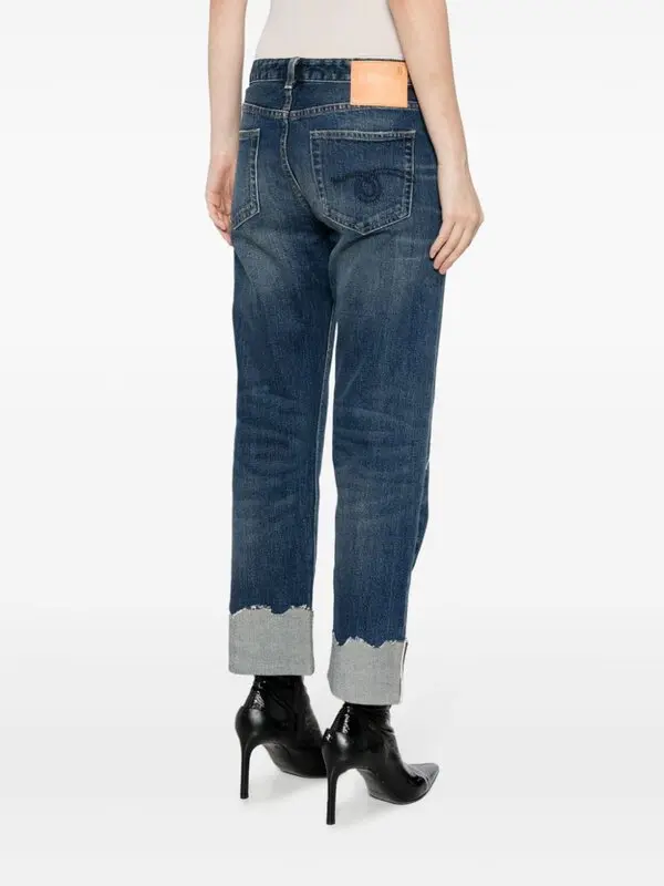 R13 Ripped Straight-leg Jeans - Blue
