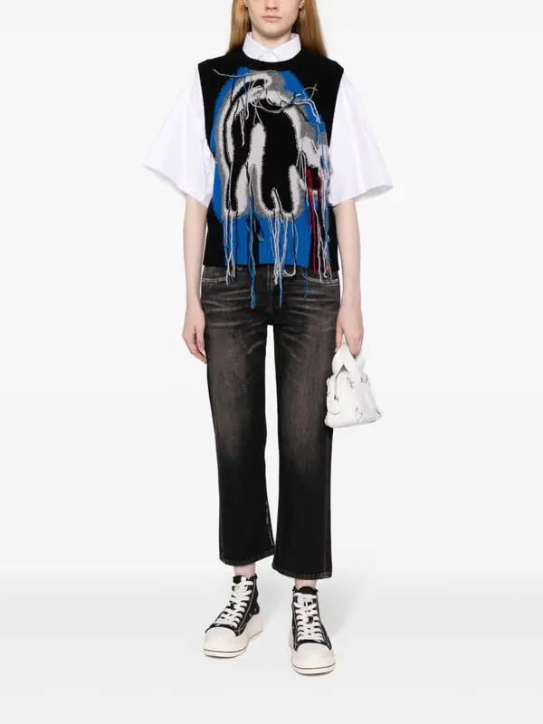 R13 Distressed-effect Cropped Jeans - Grey