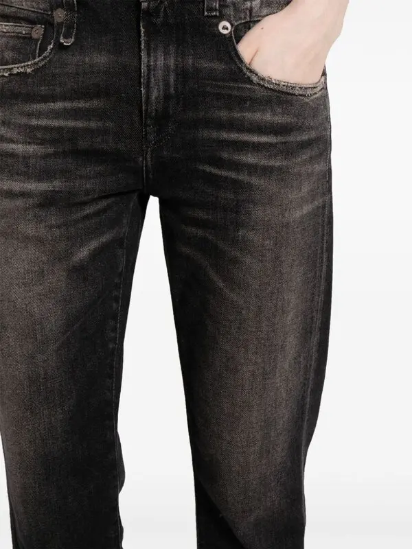 R13 Distressed-effect Cropped Jeans - Grey