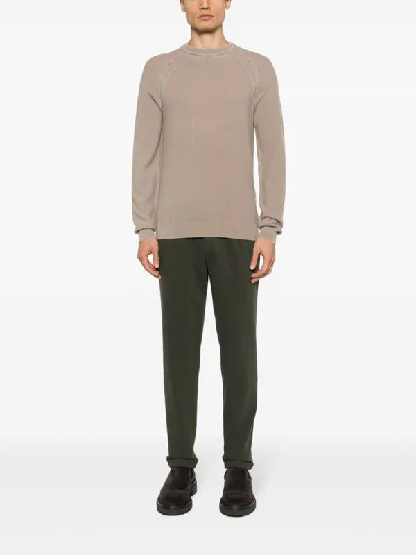 BRIGLIA 1949 Logo-patch Tapered Trousers - Green