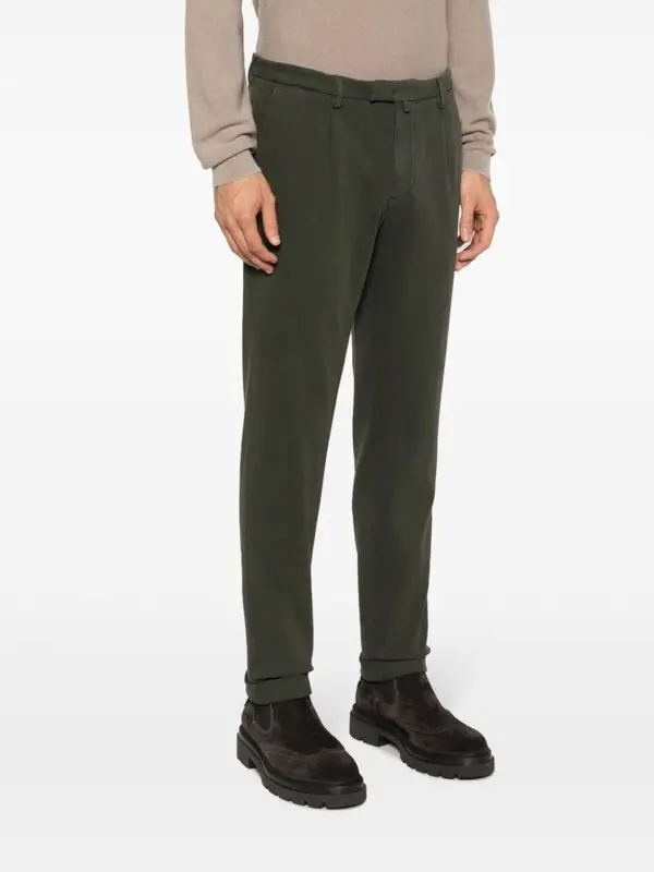 BRIGLIA 1949 Logo-patch Tapered Trousers - Green