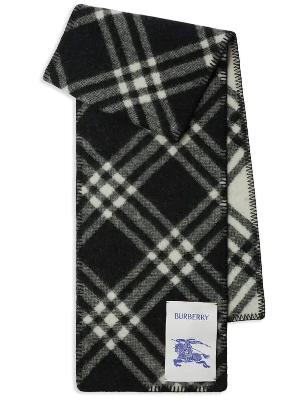 Burberry Vintage Check Wool Scarf - Black