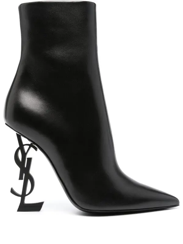 Saint Laurent Opium 110mm Pointed-Toe Ankle Boots - Black