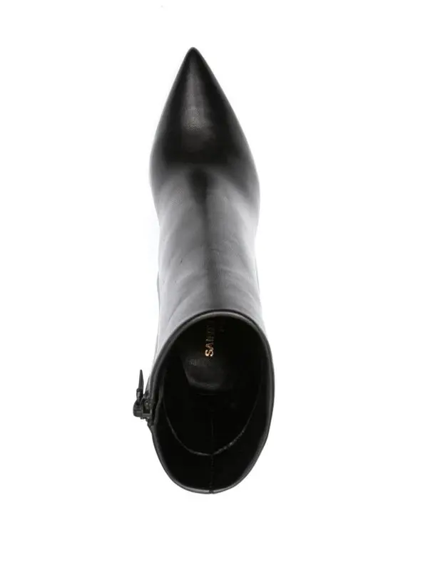 Saint Laurent Opium 110mm Pointed-Toe Ankle Boots - Black
