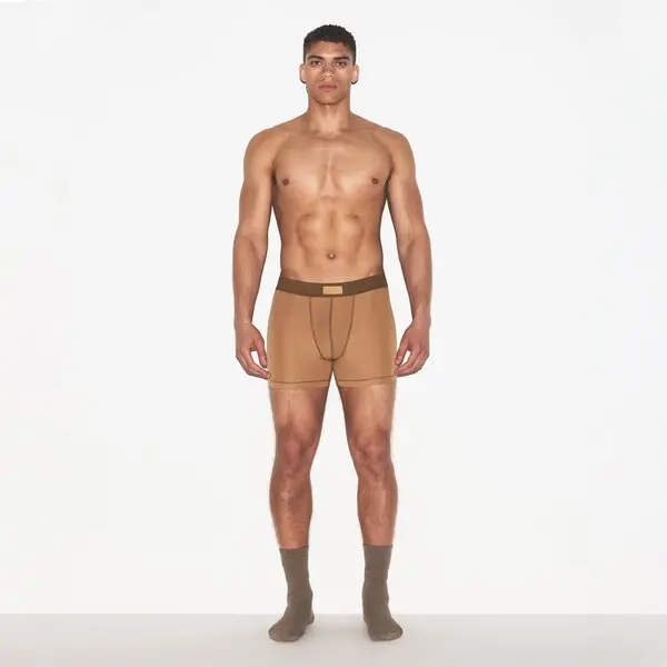 SKIMS Cotton 3 Inch Boxer Brief - Russet