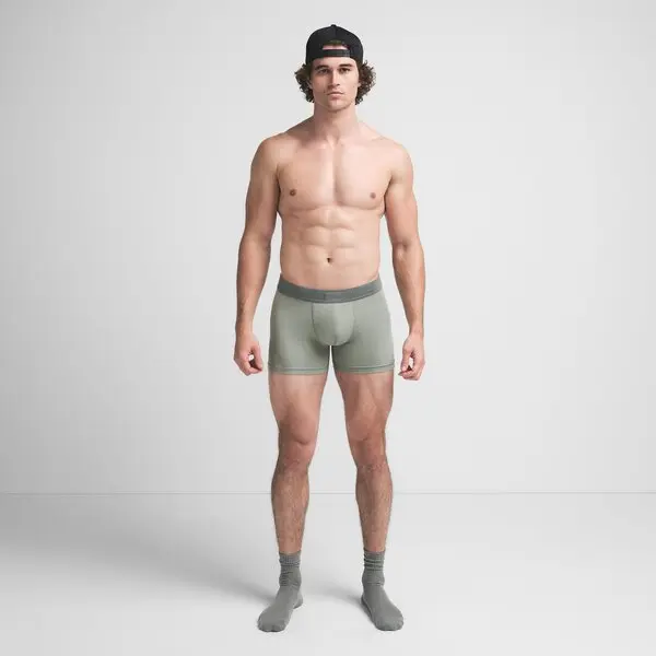 SKIMS 3" Boxer Brief 3 Pack | Blue | | Cotton - Stone Multi