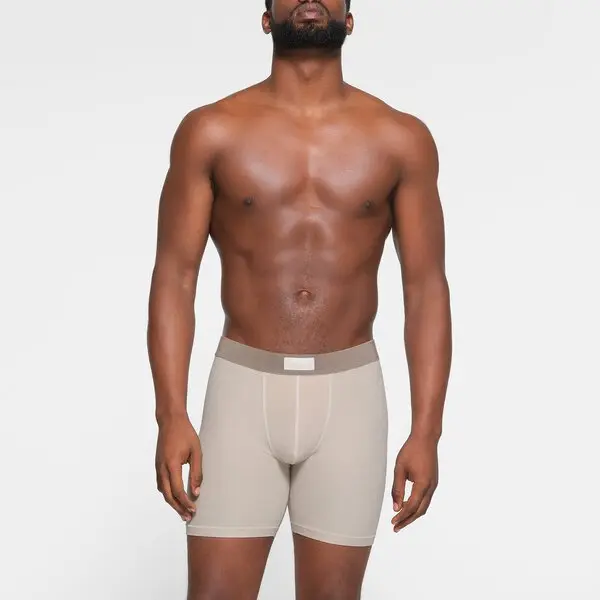 SKIMS 5" Boxer Brief 3 Pack | Blue | | Cotton - Stone Multi