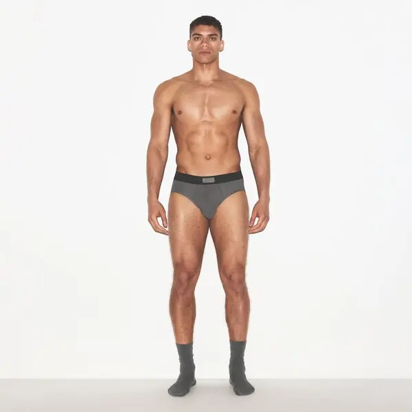 SKIMS Brief 3 Pack | Black | | Cotton - Heather Multi