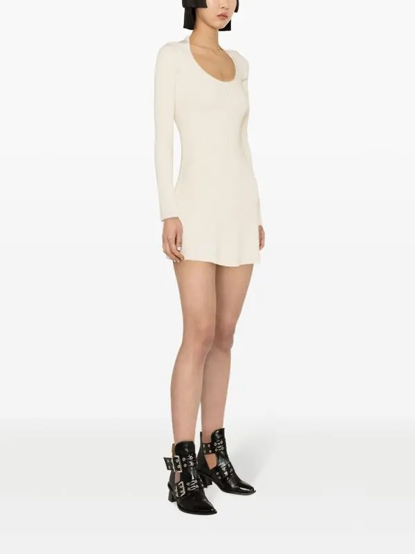 COURREGES Logo-embroidered Rib Knit Dress