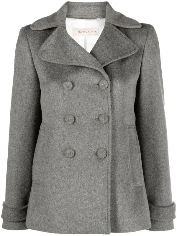 BLANCA VITA Notched-lapel Pea Coat