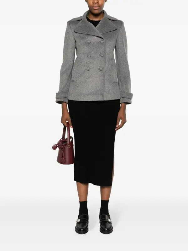 BLANCA VITA Notched-lapel Pea Coat