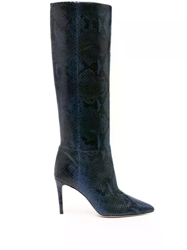 Paris Texas Stiletto 85mm Leather Boots - Blue