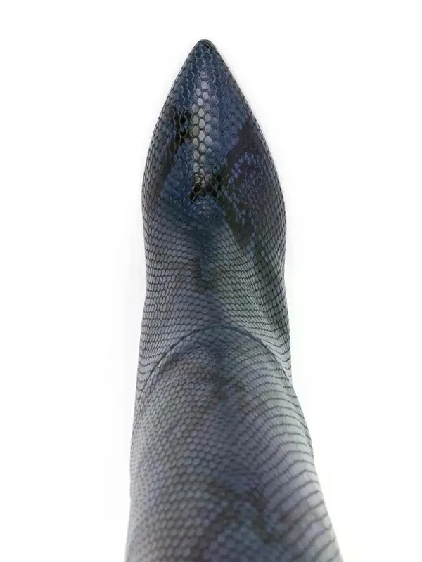 Paris Texas Stiletto 85mm Leather Boots - Blue