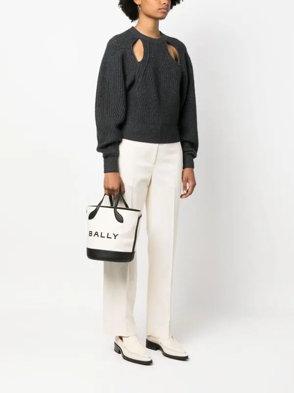 Bally Bar 8 Hours Bucket Bag - White