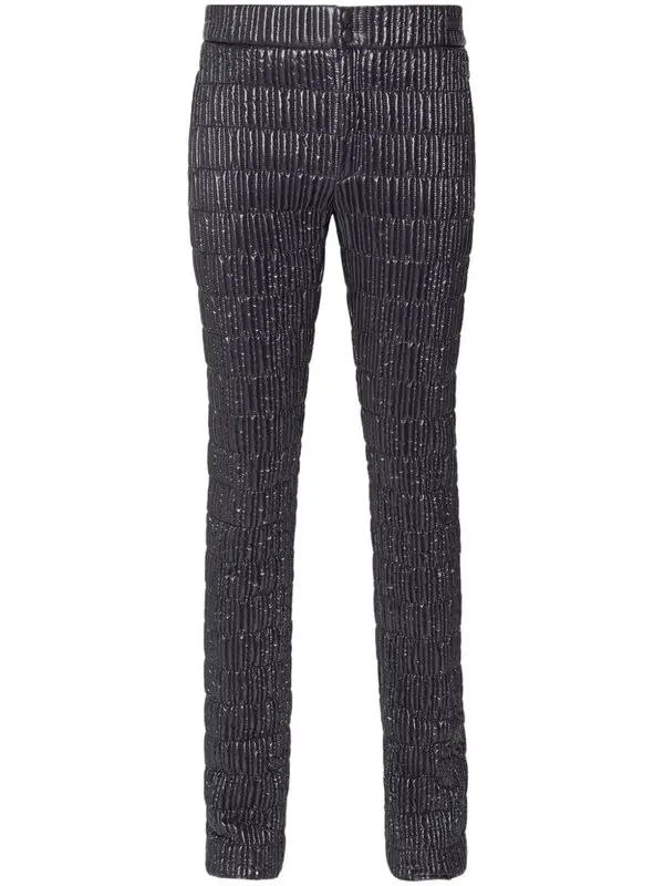 FERRAGAMO Metallic-finish Padded Trousers - Black