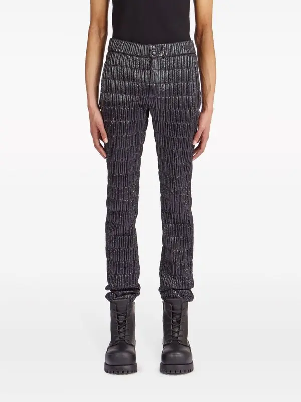 FERRAGAMO Padded Metallic Finish Trousers