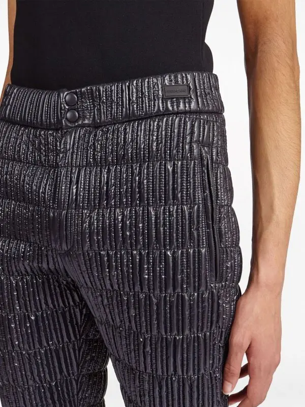FERRAGAMO Padded Metallic Finish Trousers