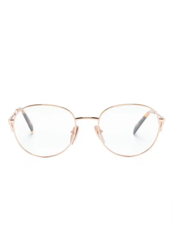 Prada Round-frame Glasses - Gold