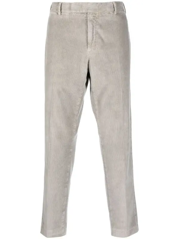 PT TORINO Corduroy Slim-cut Trousers - Grey
