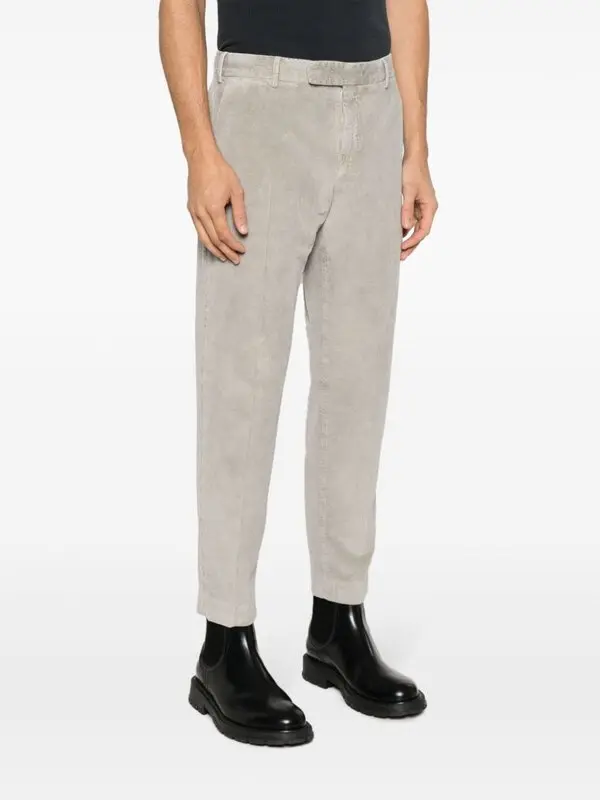 PT TORINO Corduroy Slim-cut Trousers - Grey