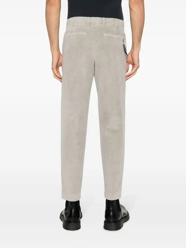 PT TORINO Corduroy Slim-cut Trousers - Grey