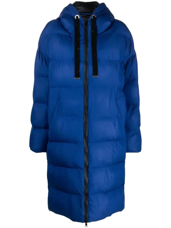 Lorena Antoniazzi Hooded Zip-up Padded Coat - Blue