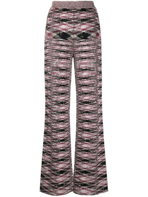 Missoni Patterned Intarsia Knit Flared Trousers